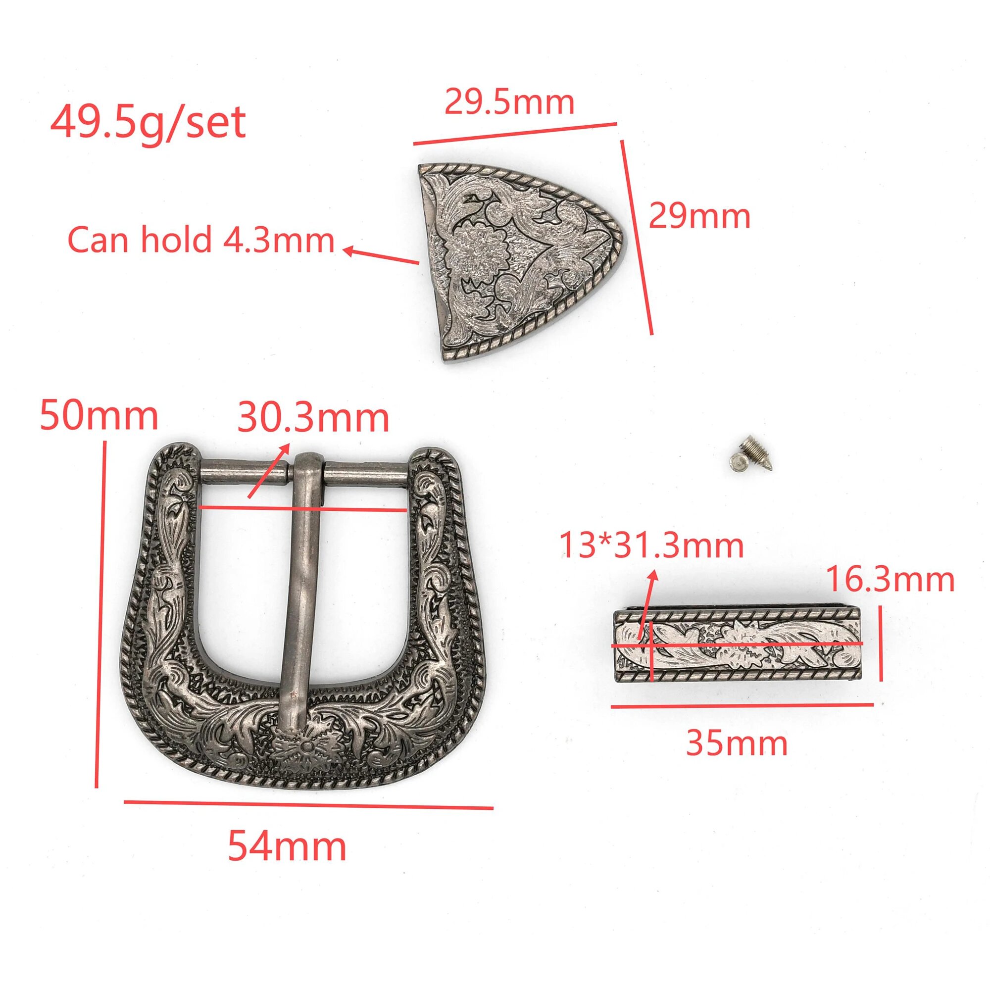 Пряжка для ремня CLOXY, 54х30mm, 3 шт.