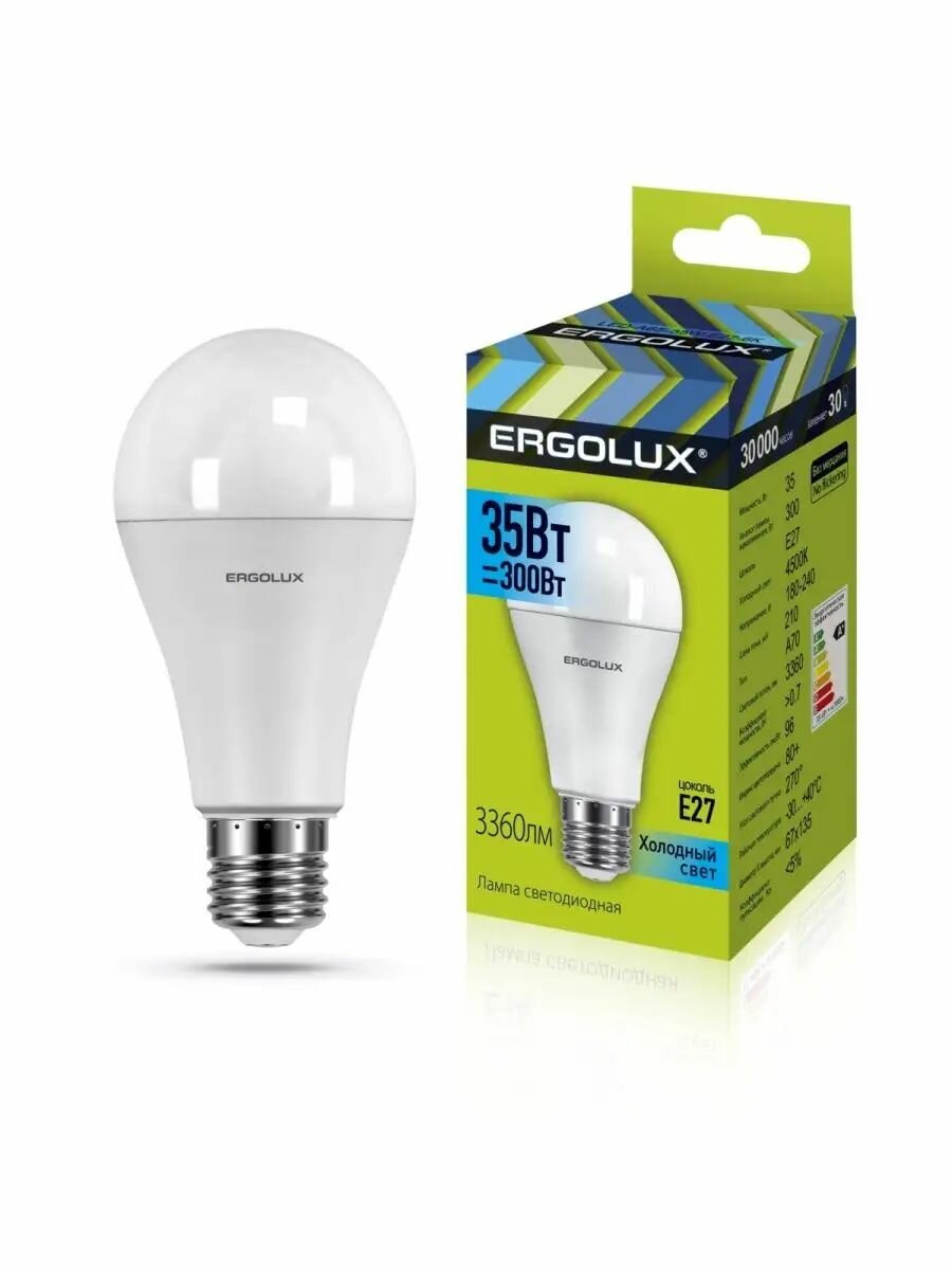 Светодиодная лампа Ergolux LED-A70-35W-E27-6K
