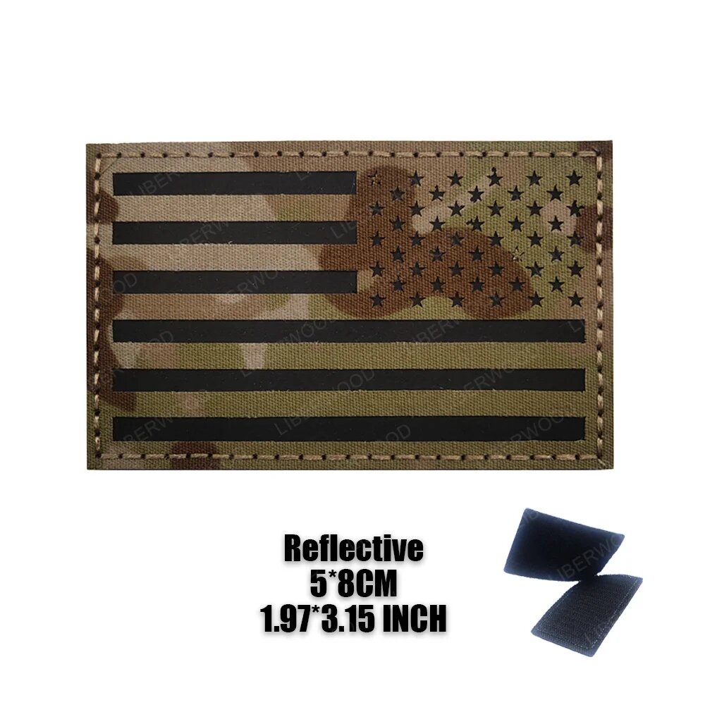 Светоотражающая нашивка флаг США, 5*8см, Color: 28