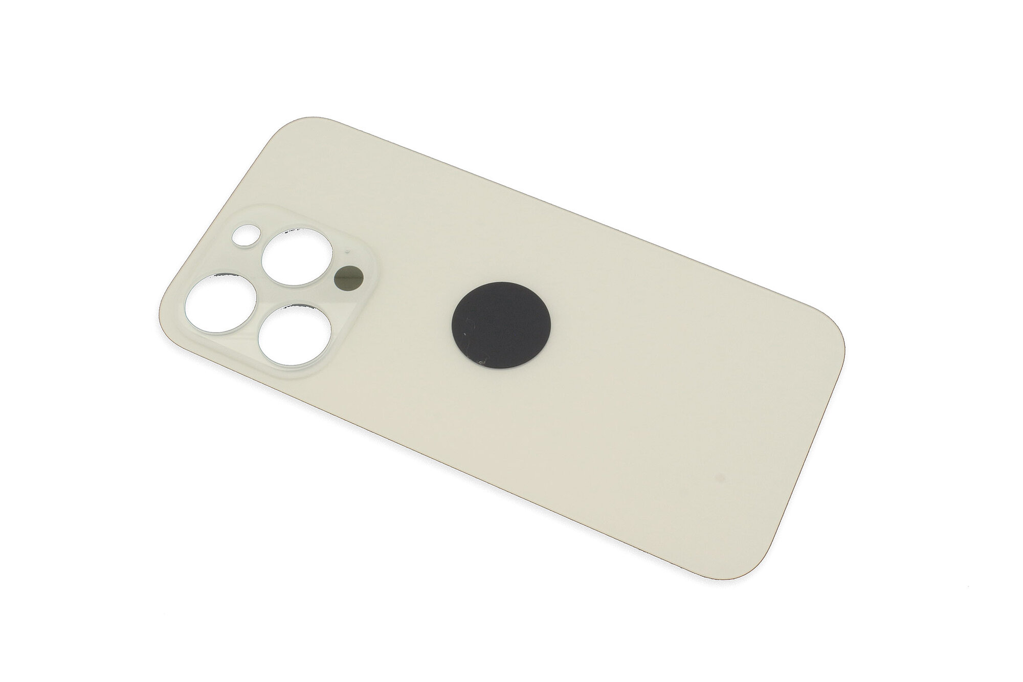 Задняя крышка (стекло) для iPhone 14 Pro (A2891) в сборе со стеклом камеры (широкий вырез) золотая