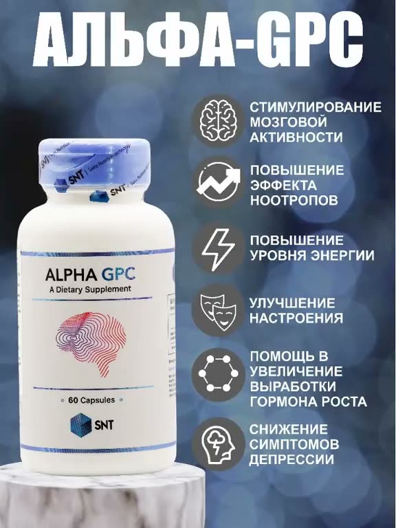 СНТ Альфа GPC SNT Alpha GPC (60 caps) — фото 1