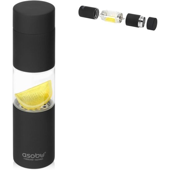 Бутылка для воды Asobu «FLAVOUR U SEE» 460 мл, черный (842027)