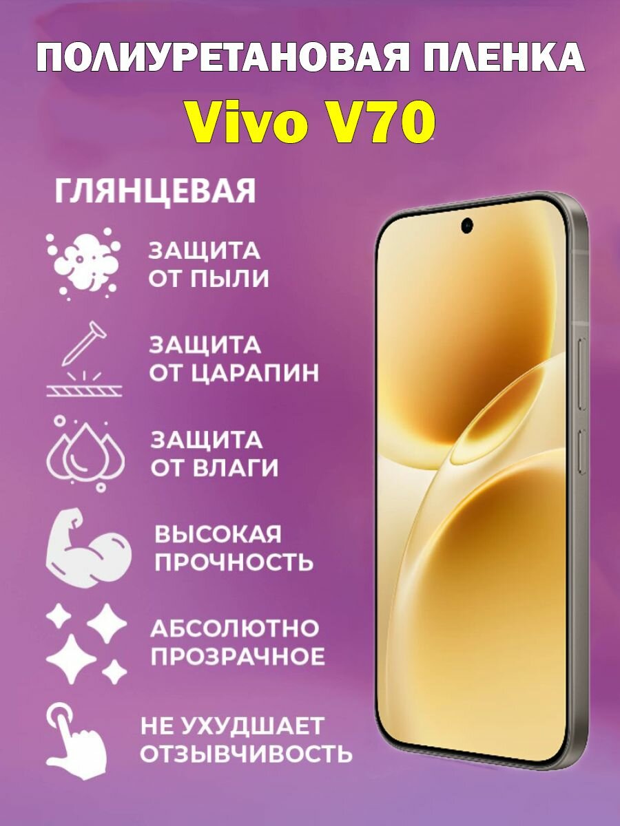 Полиуретановая защитная пленка для Vivo V70 / Противоударная бронированная пленка