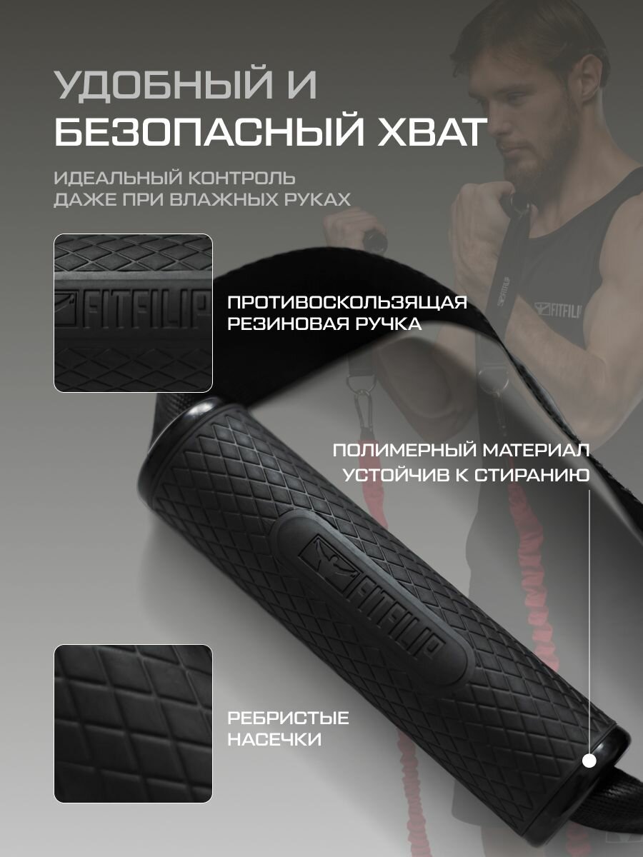 Рукоятки для тяги FITFILIP, многофункциональные, с противоскользящим покрытием, 2 шт. — фото 1