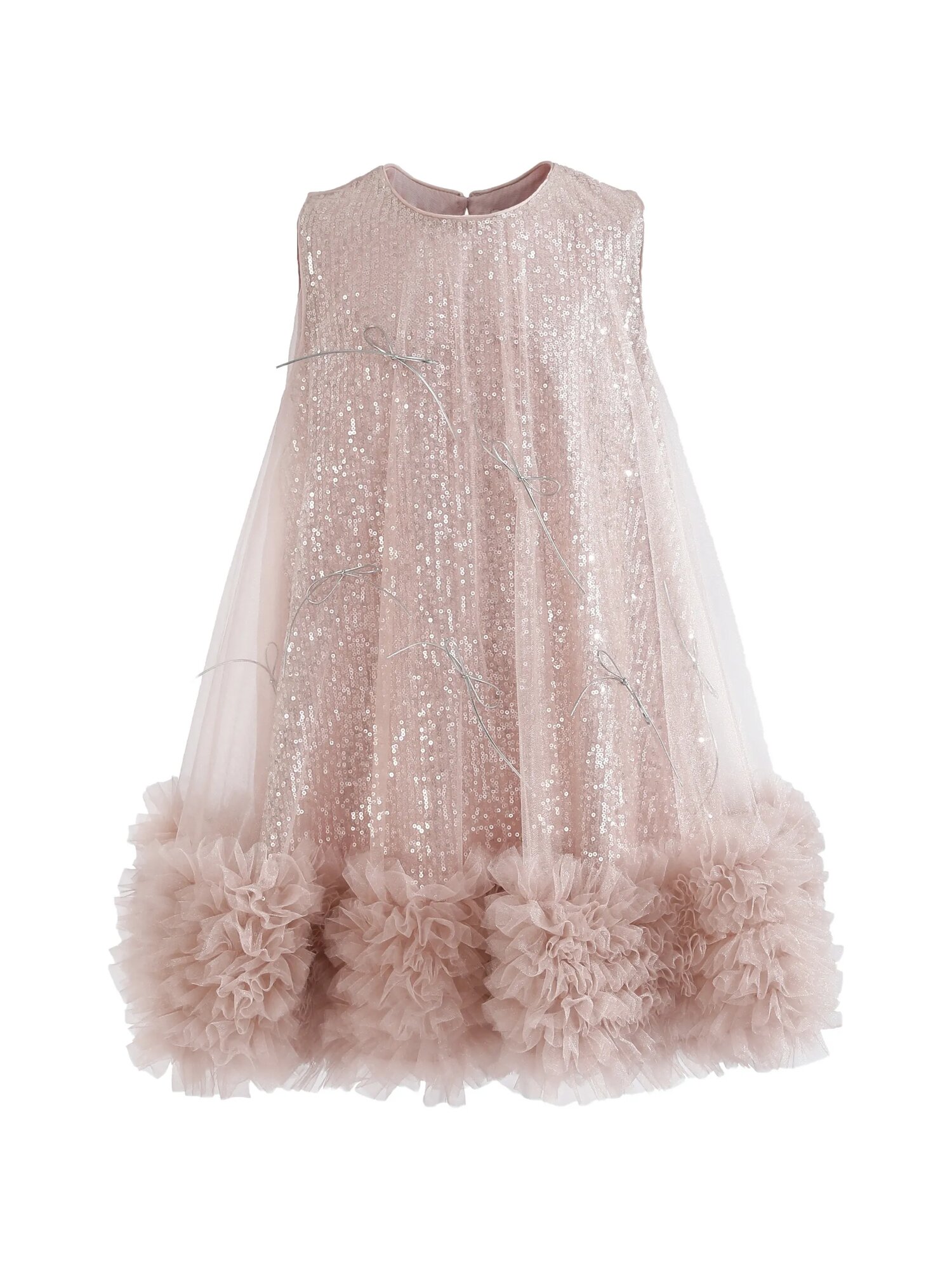 Платье Evangeline sequin-embellished ruffled dress