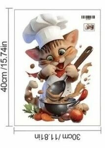 Наклейка для украшения интерьера кошки-30*30 см-1 шт
