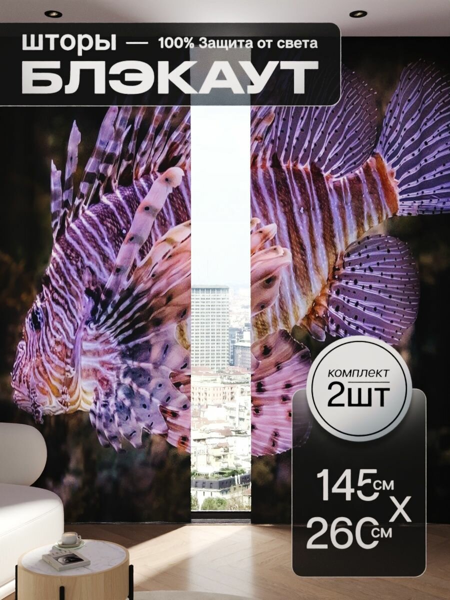 Шторы блэкаут 145x260 см 2 шт на окна плотные комплект