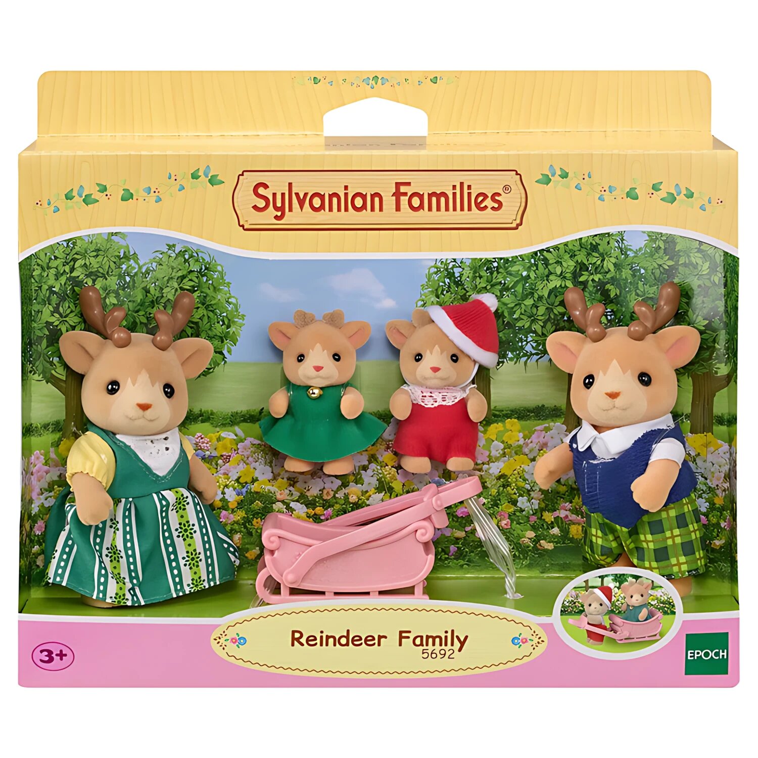 Игровой набор Sylvanian Families "Семья оленей" 5692, фигурки, статичный, бежевый, пластик, текстиль, 4 шт