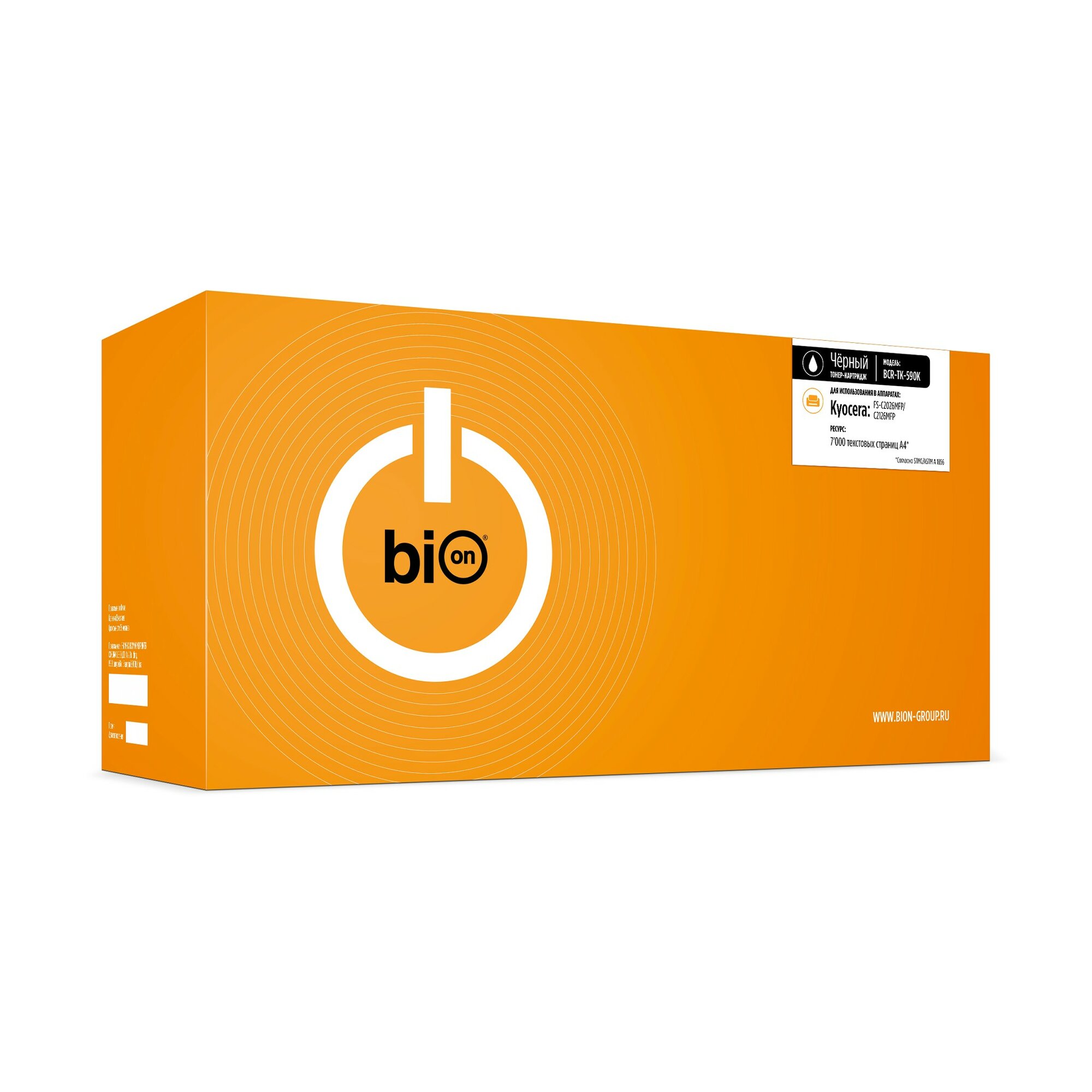 Картридж Bion BCR-TK-590K для Kyocera FS-C2026MFP/C2126MFP Черный, 7000 страниц