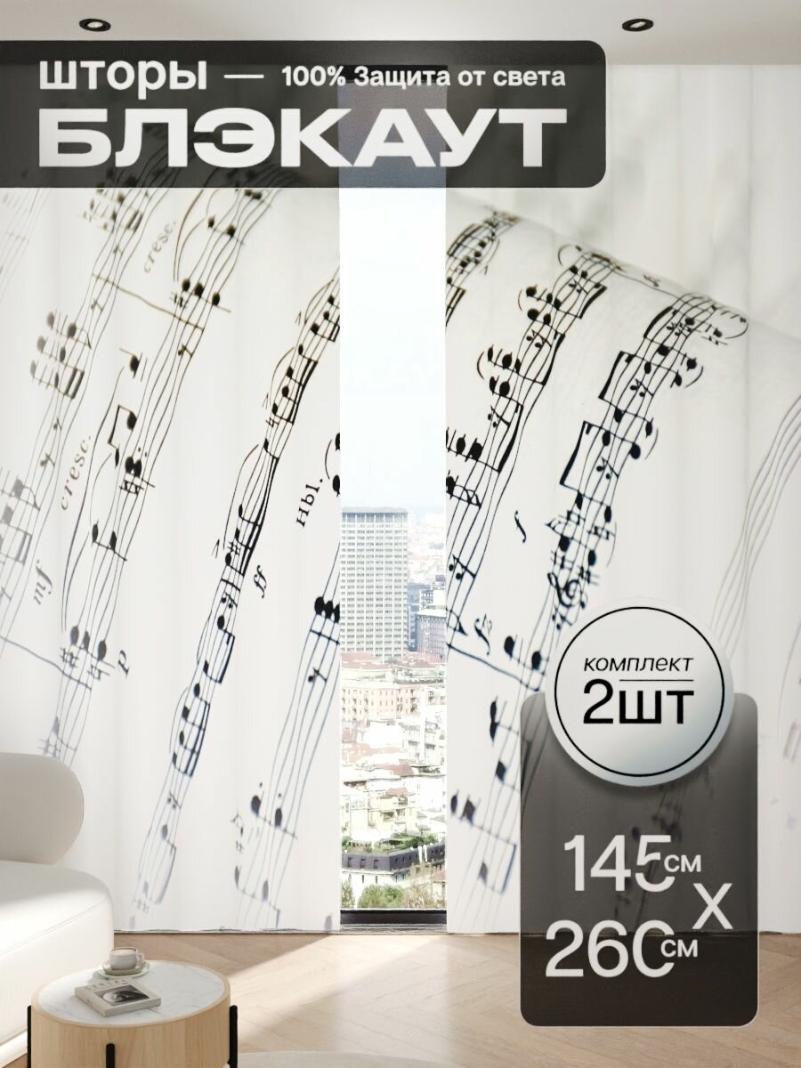 Шторы блэкаут 145x260 см 2 шт на окна плотные комплект