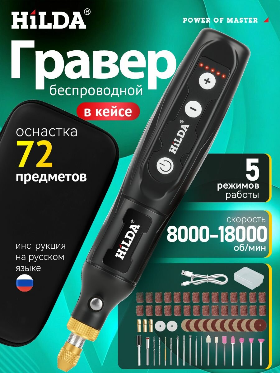 Гравер аккумуляторный, беспроводной гравер электрический с насадками,5-Ступенчатая Регулировка Скорости беспроводной гравер электрический гравер с насадками регулировка скорости