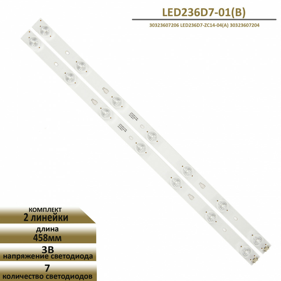 Светодиодная LED подсветка LED236D7-01(B) для телевизора Haier LE24B8000T, JVC, Mystery, Pioneer, Telefunken, Toshiba