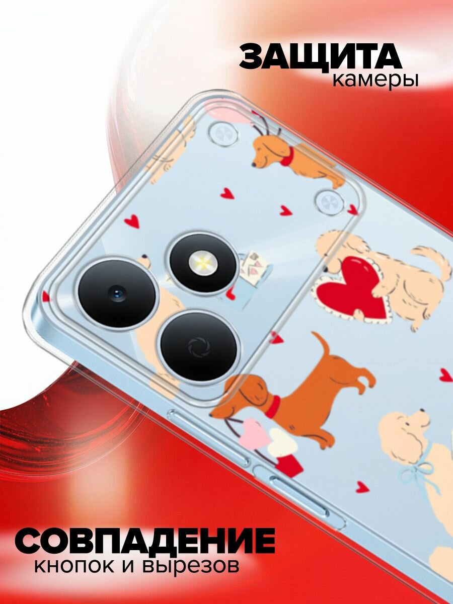 Чехол на Realme Note 80 / Реалми Нот 80 с принтом Любовь щенят — фото 1