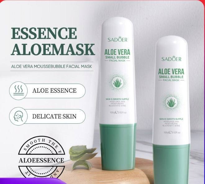 Маска для лица SADOER Aloe Vera Small Bubble, кислородно-пузырьковая, для всех типов кожи