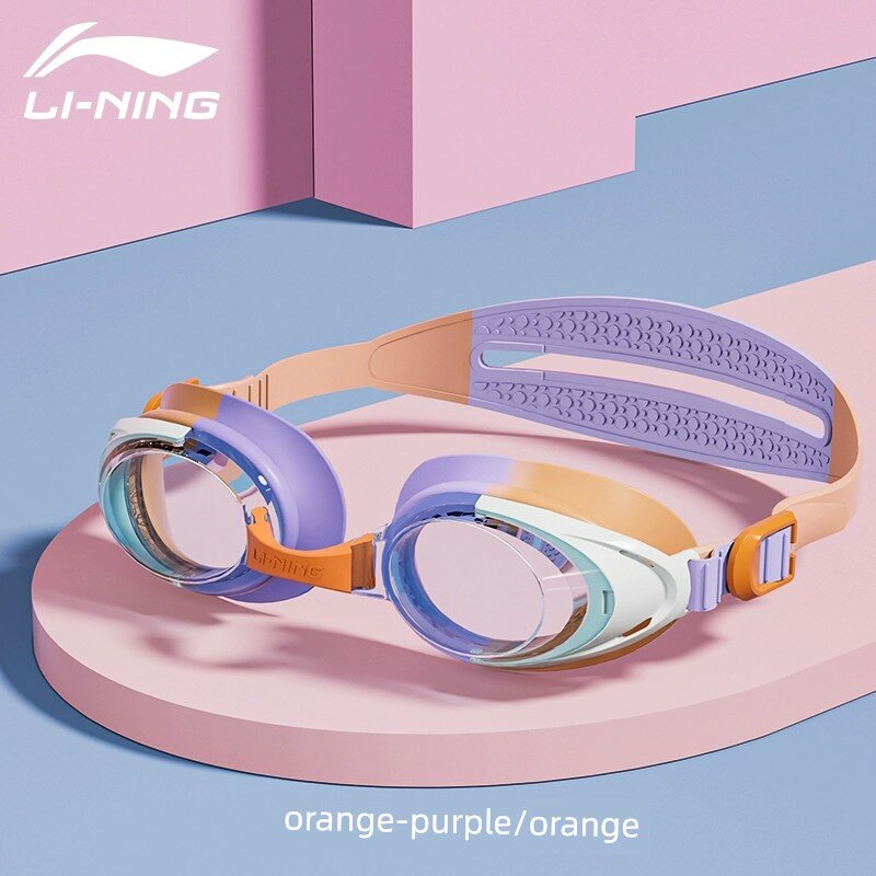 Детские очки для плавания Li Ning, очки для плавания для девочек, профессиональный водонепроницаемый и противотуманный