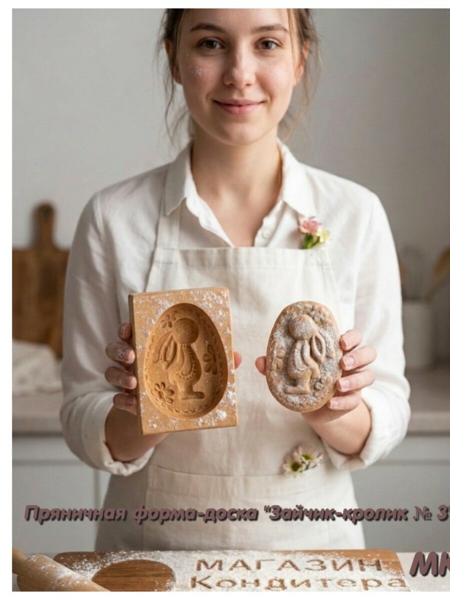 Пряничная форма-доска "Зайчик-кролик № 3" для формирования пряников