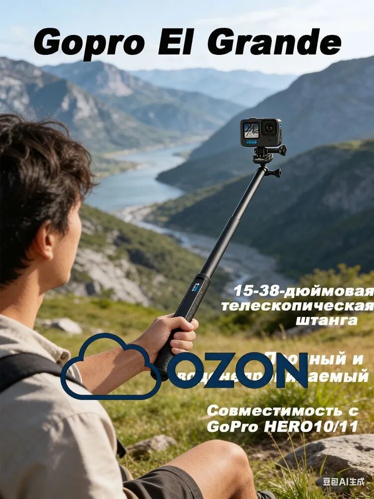 Телескопический монопод GoPro El Grande 360 водонепроницаемый, для экшн-камер