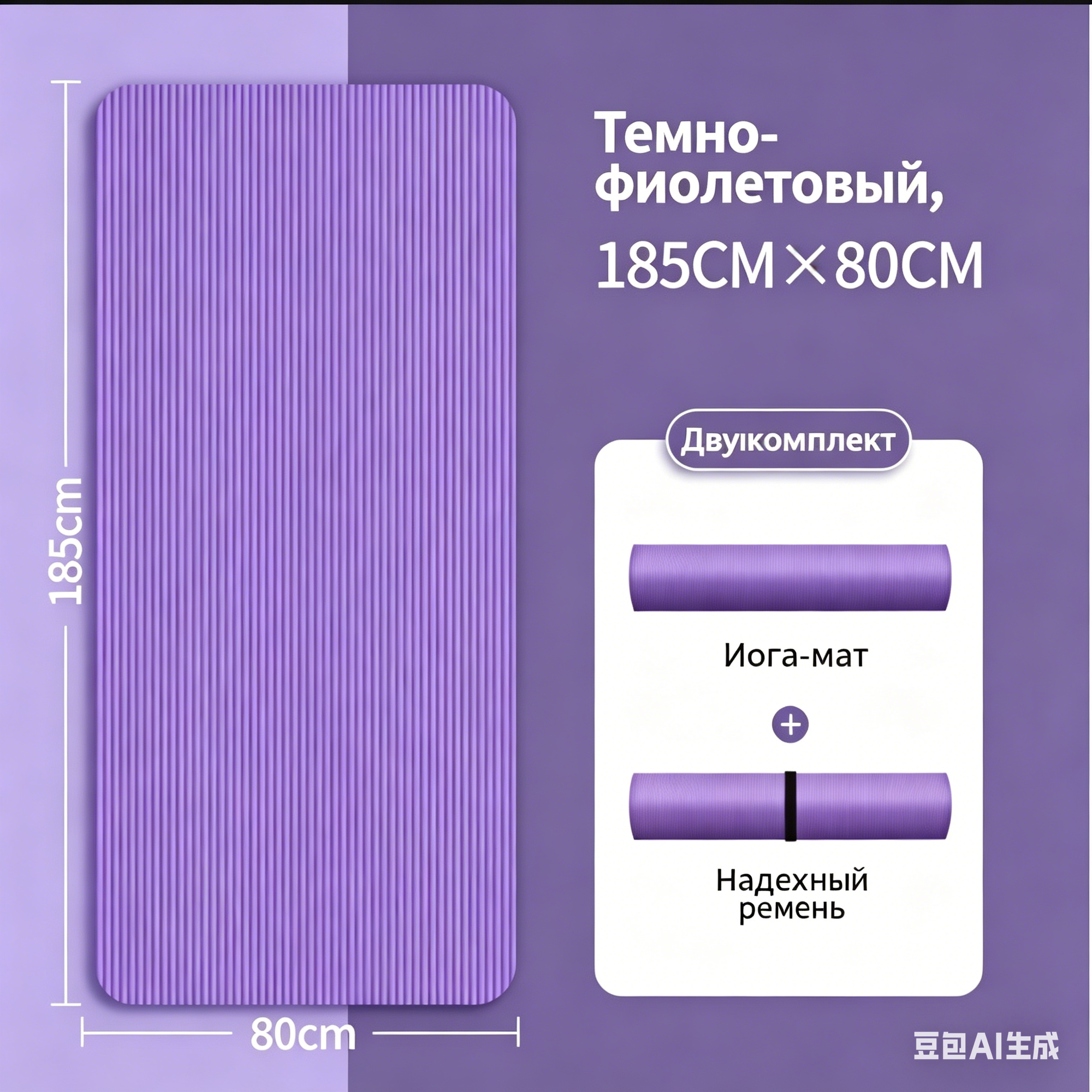 Женский NBR коврик для йоги утолщенный нескользящий, расширенный размер, домашних тренировок, танцев и фитнеса