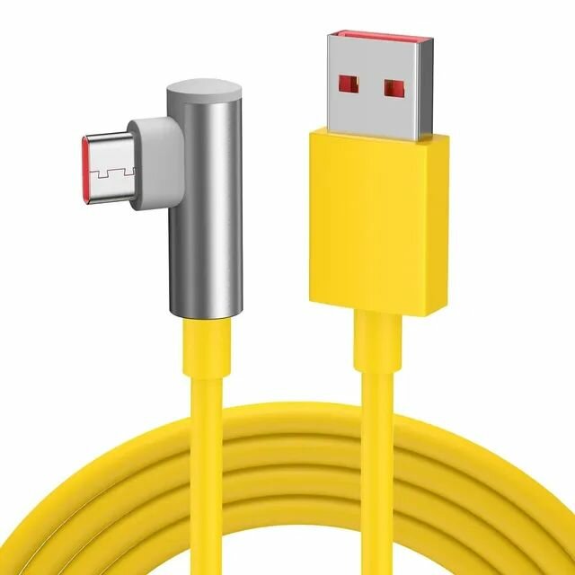 Кабель, USB Type-C, для смартфонов, планшетов, видеорегистраторов, для зарядки 66 Вт, желтый, 1 м