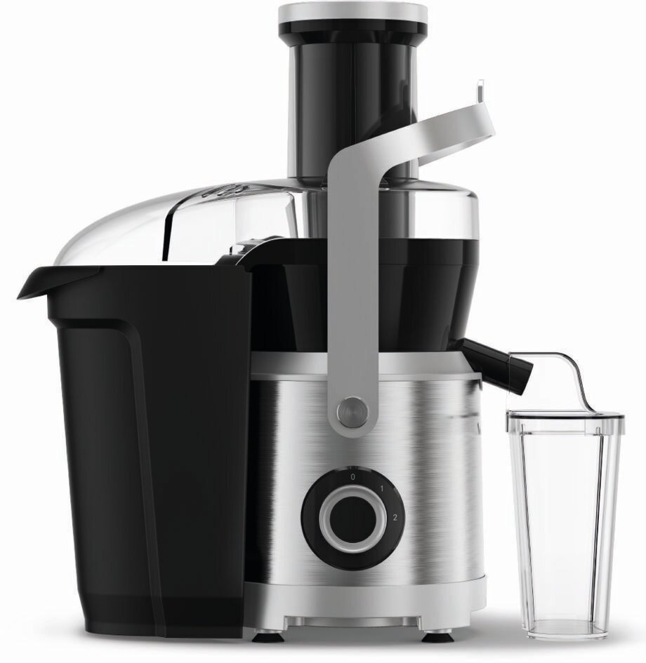 Соковыжималка Moulinex JU660D30, нержавеющая сталь, центробежный пресс, 1000 Вт, чёрная
