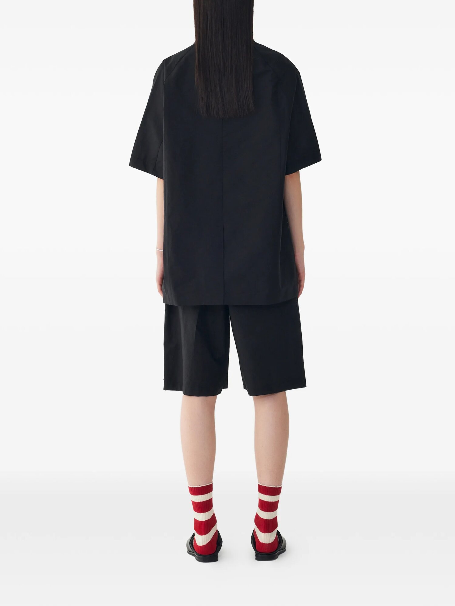 Куртка STUDIO TOMBOY Short-sleeve oversized jacket, размер S, black/black — фото 1
