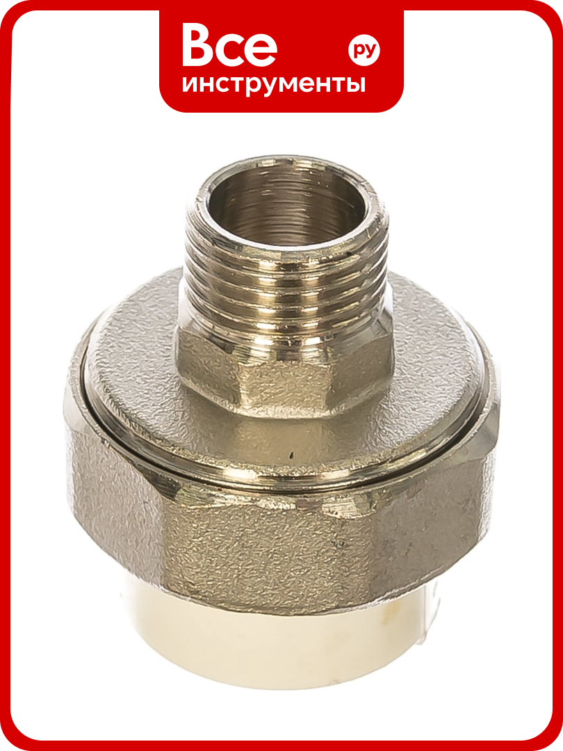Комбинированная разъемная муфта (американка) PRO AQUA PP-R НР белая d-25 мм 1/2" PA21012b
