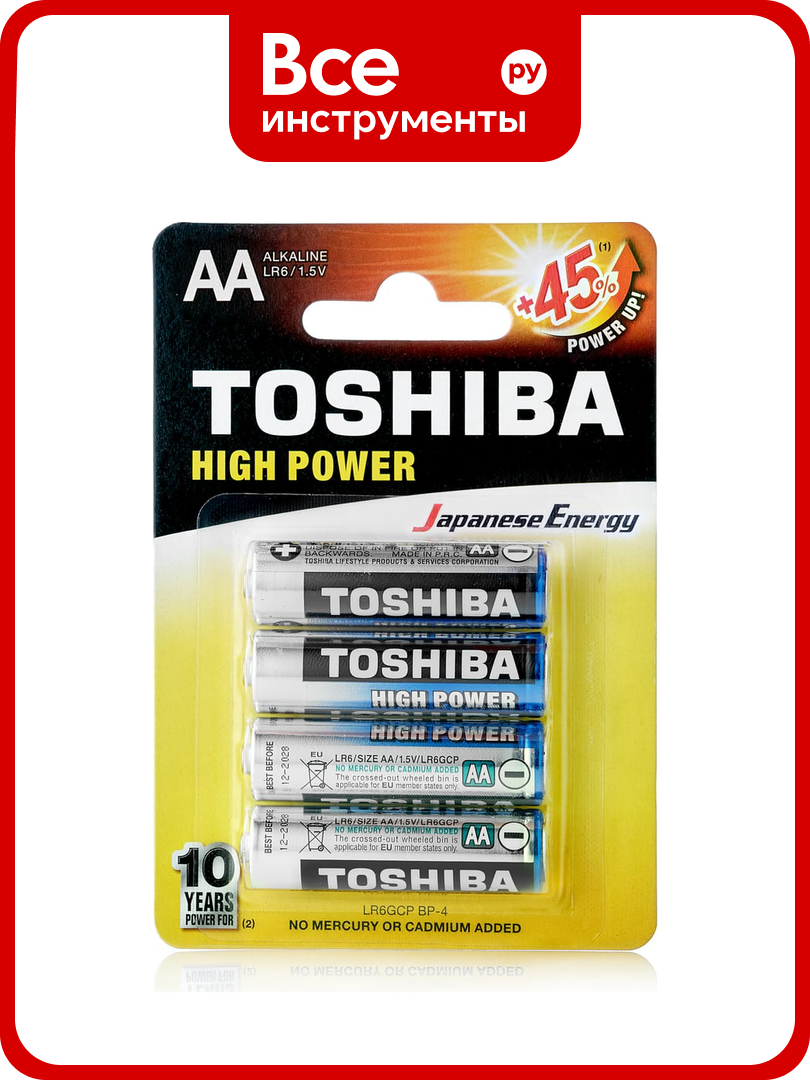 Алкалиновый элемент питания Toshiba LR6 3454