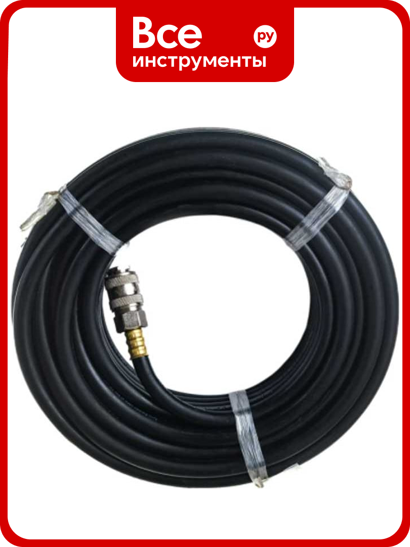 Шланг пневматический для компрессора BlackWeld, черный, резиновый, прямой, с соединением рапид, для широких температур