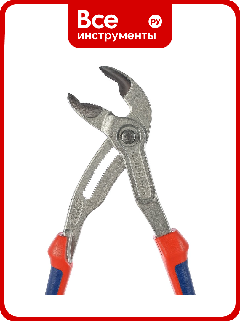 Переставные клещи Кобра Knipex KN-8705300 сталь, двухкомпонентное покрытие рукояток, конструкция с точным захватом