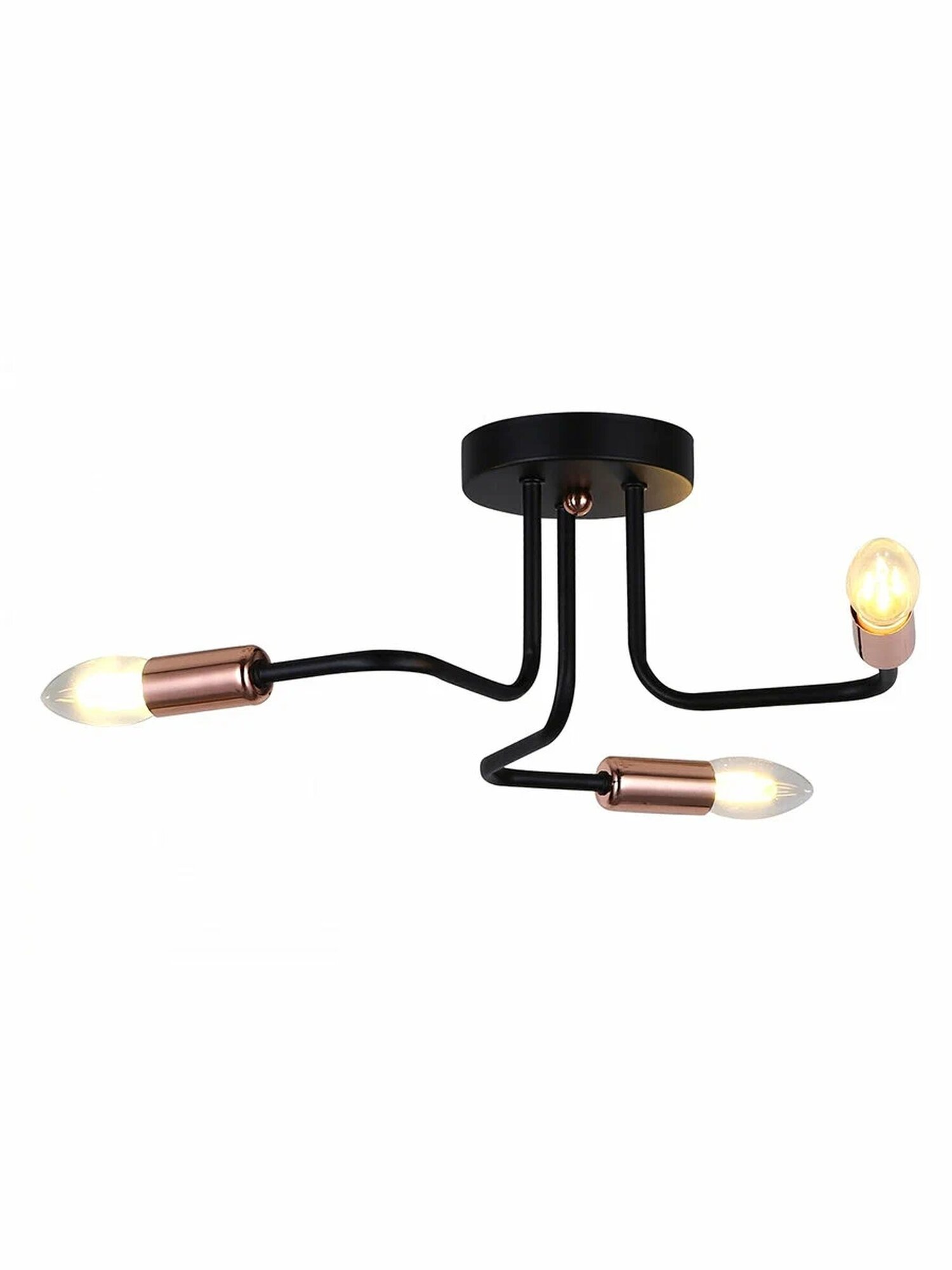 Люстра Hiper "Palma" H124-3, E14, 40W, 3 лампы, черный/золотой