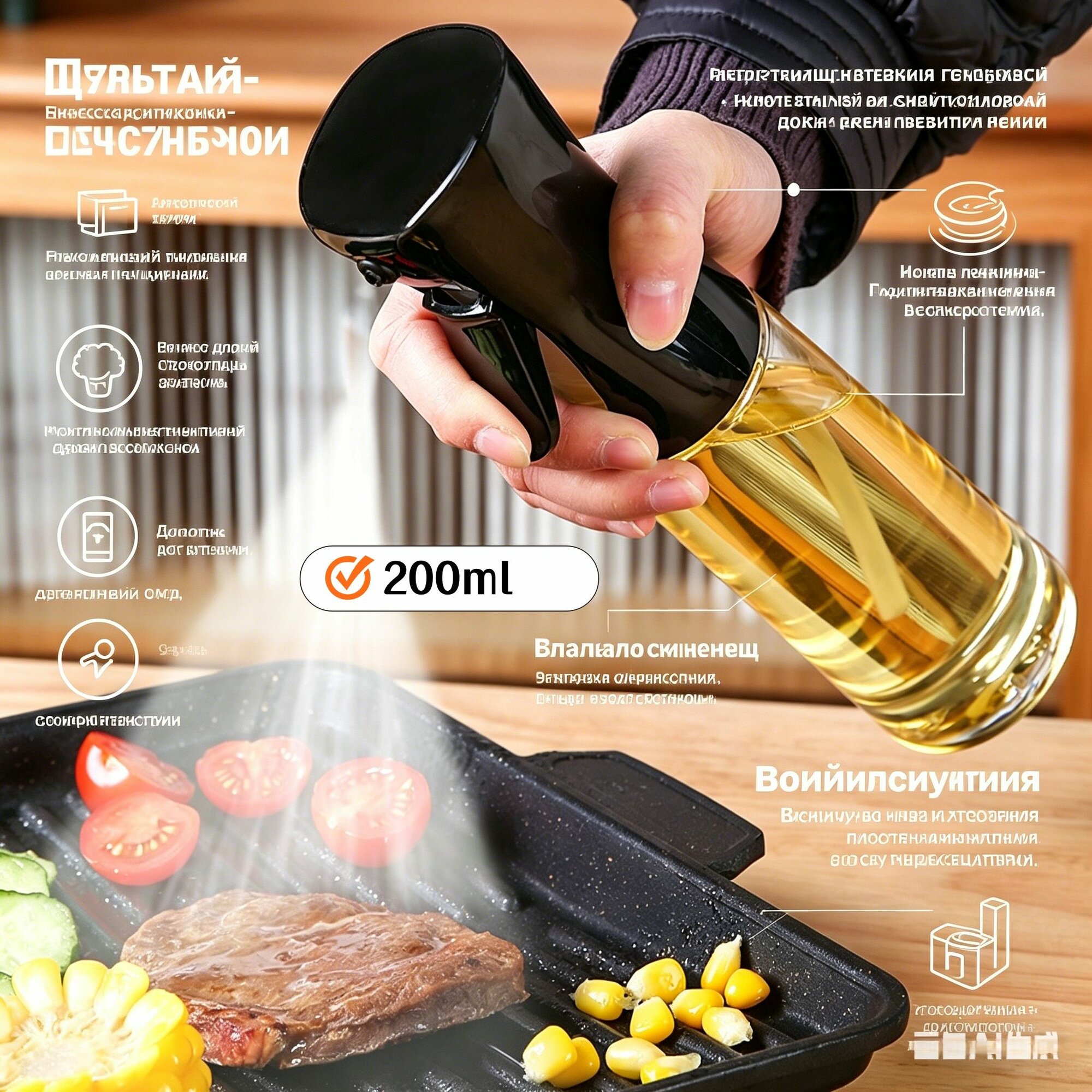 Емкость для масла, 200,5 мл, 1 шт для масла 200 мл 1 штука