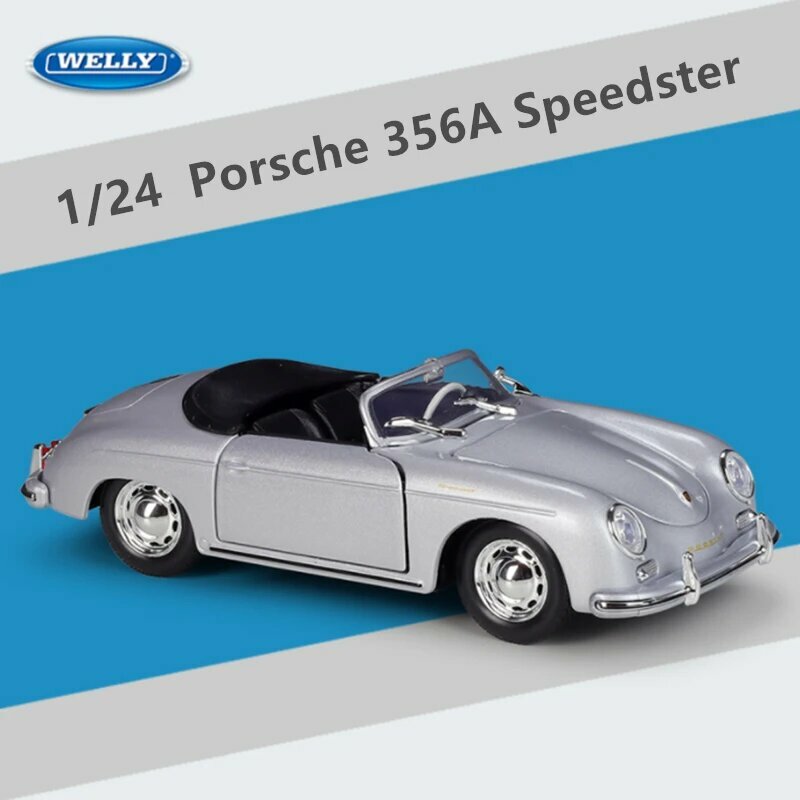 Welly 1:24 Porsche 356A Speedster, серебристый