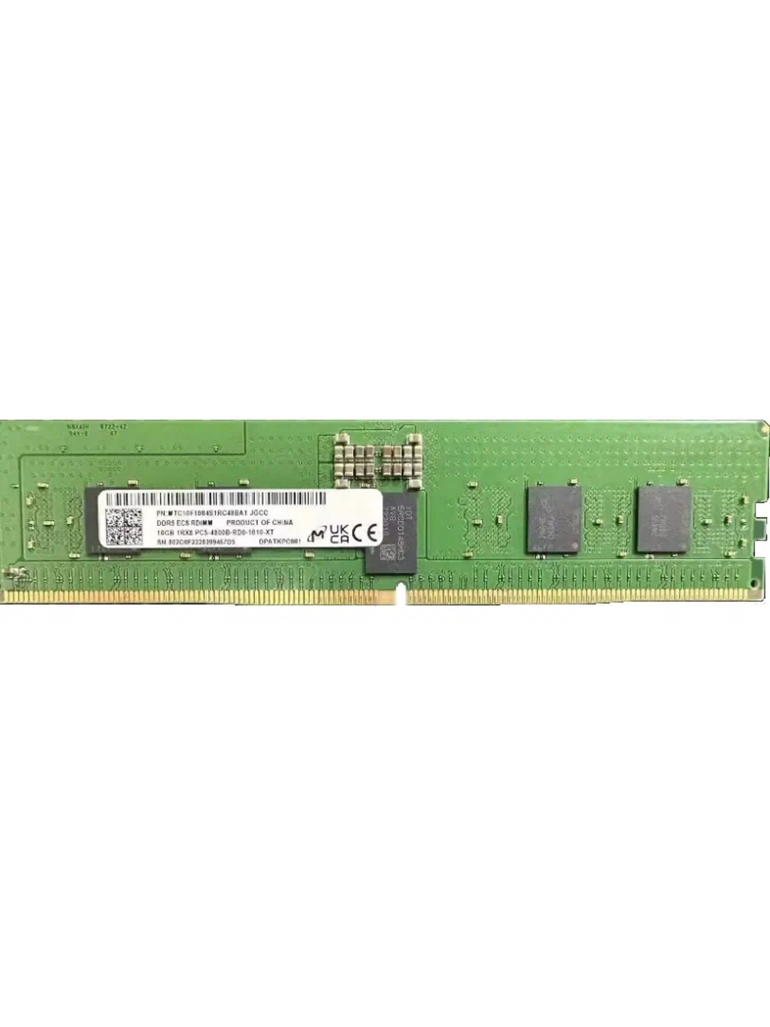 Оперативная память Micron MTC10F1084S1RC48BA1 16ГБ, DDR5, RDIMM ECC, 4800 МГц, CL40