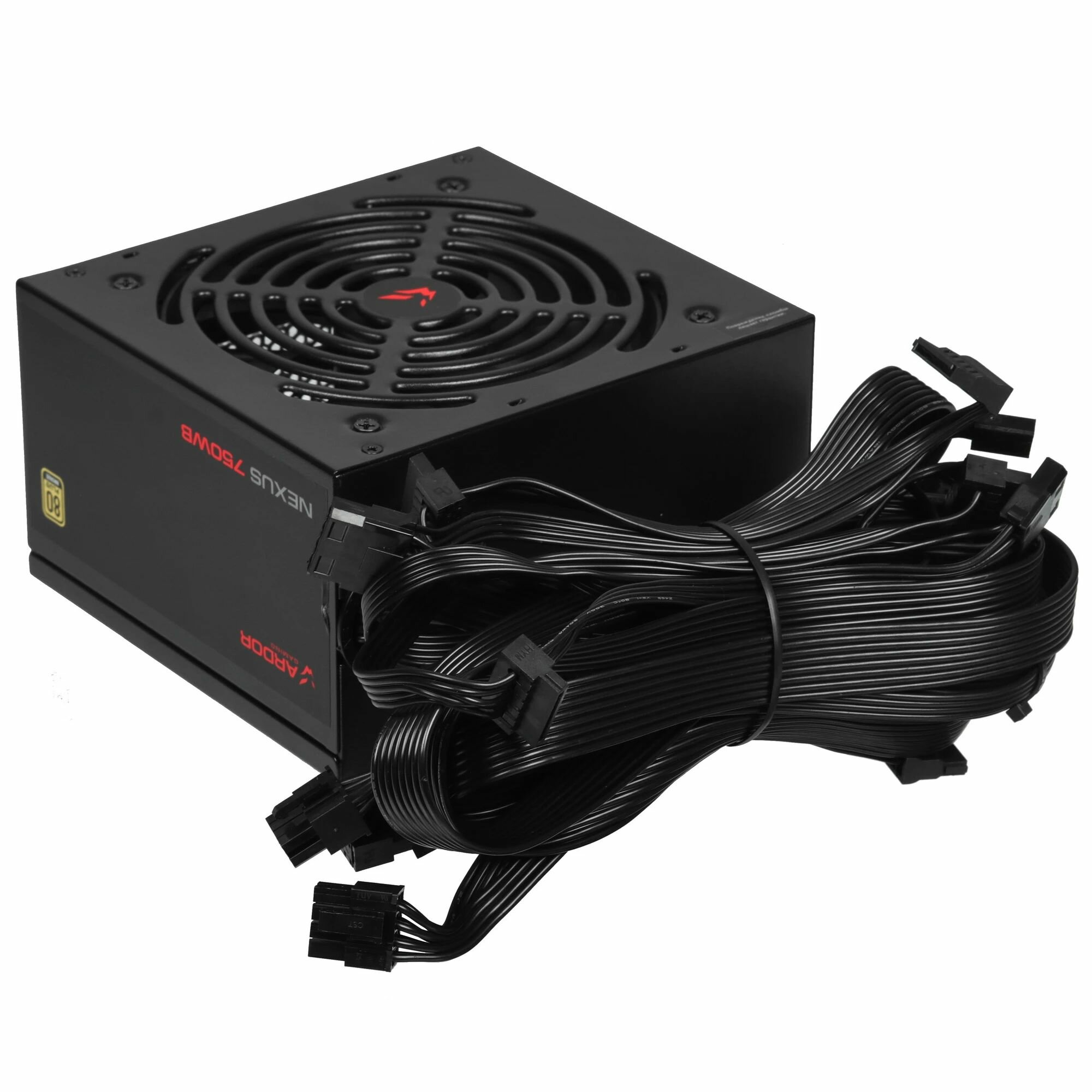 Блок питания ARDOR GAMING NEXUS 750WB 80 Plus Bronze (GAMING NEXUS 750WB) черный - ATX 20+4 пин, 4 pin + 4 pin CPU, 7 SATA, 4 x 6+2 pin PCI-E