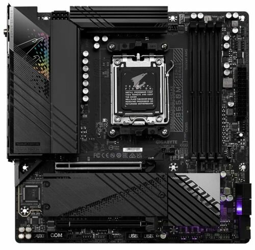 Материнская плата GIGABYTE B650M AORUS PRO AX - AM5, AMD B650, 4xDDR5-5200 МГц, 1xPCI-Ex16, 2xM.2, Micro-ATX