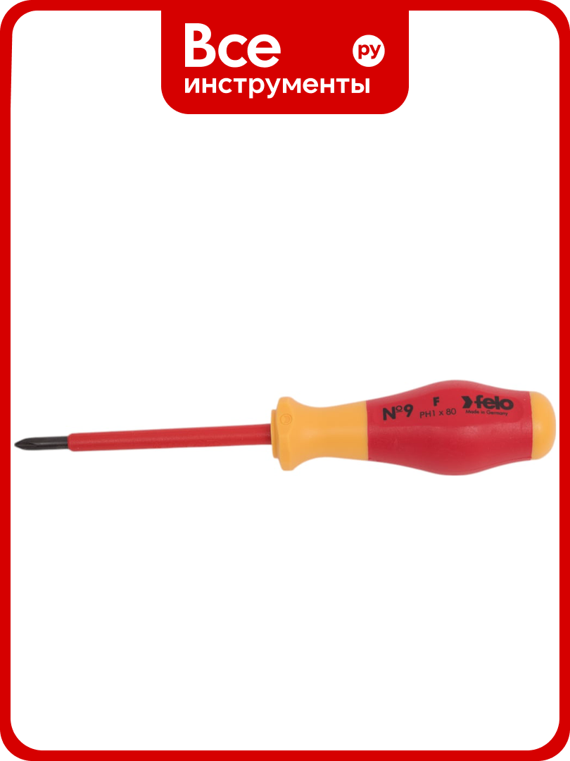 Диэлектрическая крестовая отвертка Felo PH1x80 91410290
