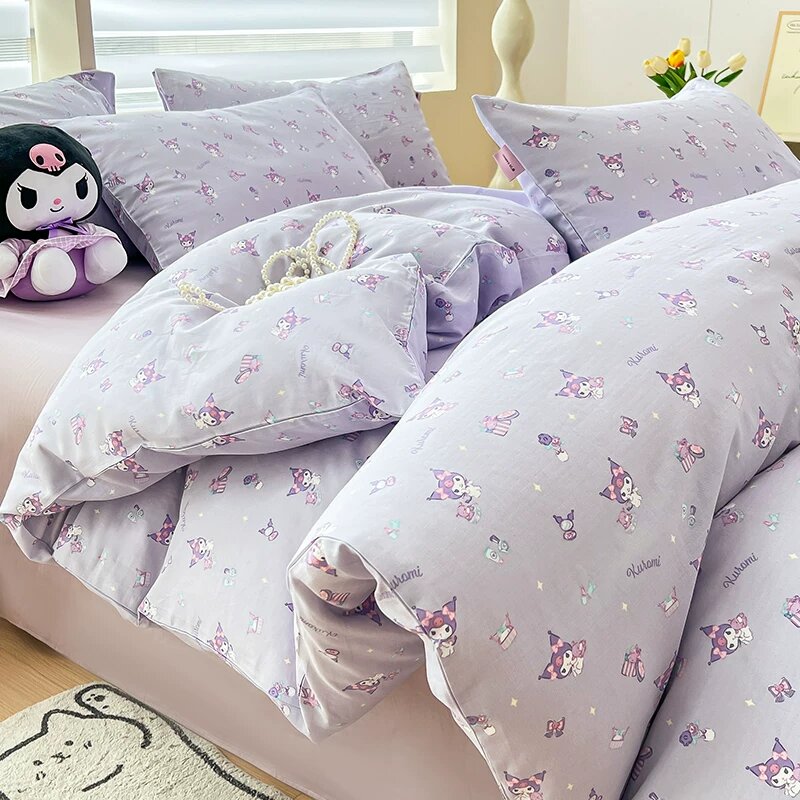Официальный набор постельного белья Sanrio из 100% хлопка для студентов - новинка 2025 года, подходит для всех сезонов