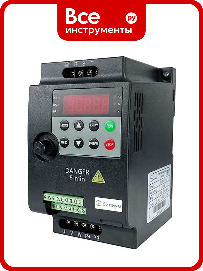 Преобразователь частоты Силиум SR12-G3-2D2 2,2кВт; 5,1А; 380В; RS-485 3989576