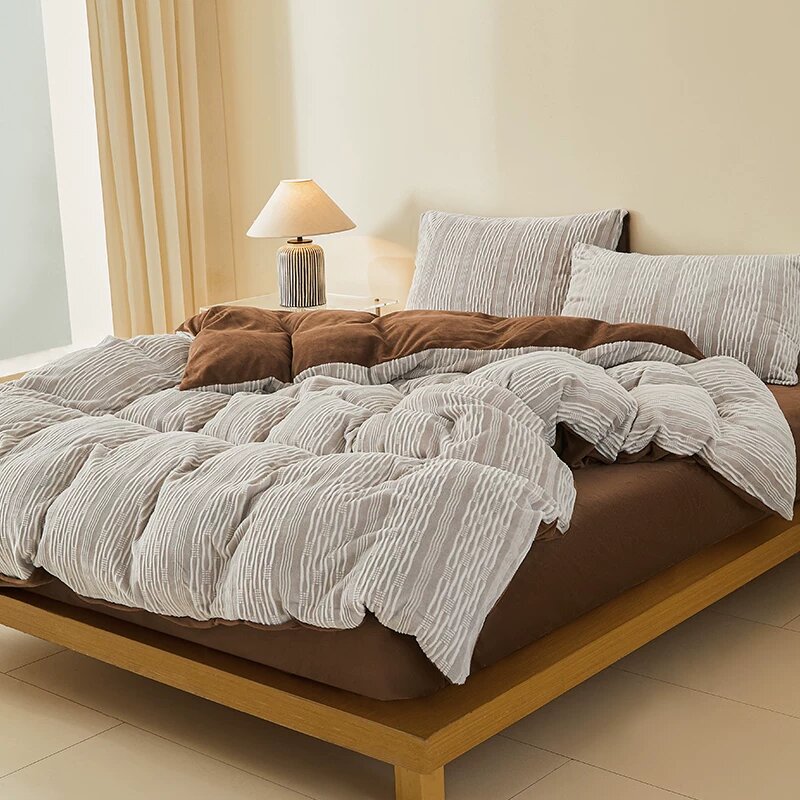 Комплект постельного белья Heilan Home из четырех предметов, молочный велюр, новинка 2026 года, пододеяльник из