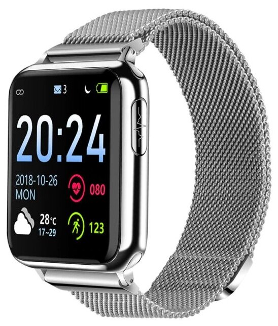 Ремешок X-Doria, для Apple Watch, металлический, магнитный, серебристый