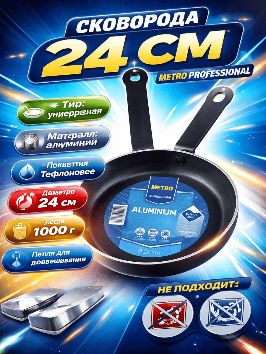 METRO PROFESSIONAL Сковорода, 24см