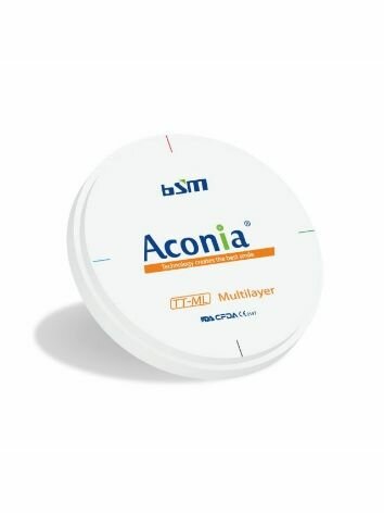 Диск из диоксида циркония Aconia, TT ML, оттенок A1, размер 98 мм, толщина 16 мм