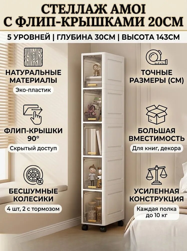 Домик-полка На рейлинг Прямая, 20х30х143 см