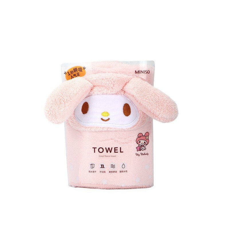 Супервпитывающая быстросохнущая шапочка для сушки волос Miniso Sanrio Cinnamoroll, милая повязка на голову My Melody