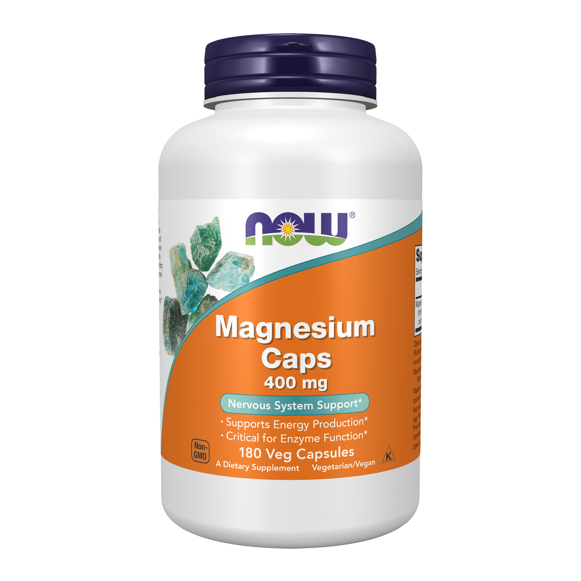 Магний, NOW Magnesium Caps 400mg, 180 капсул, для сердца и сосудов, для зубов и костей