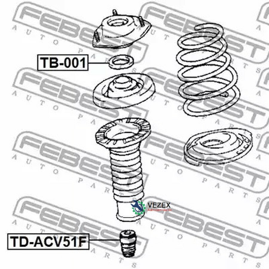 FEBEST TD-ACV51F Отбойник передн амортизатора TOYOTA CAMRY 2011- TD-ACV51F