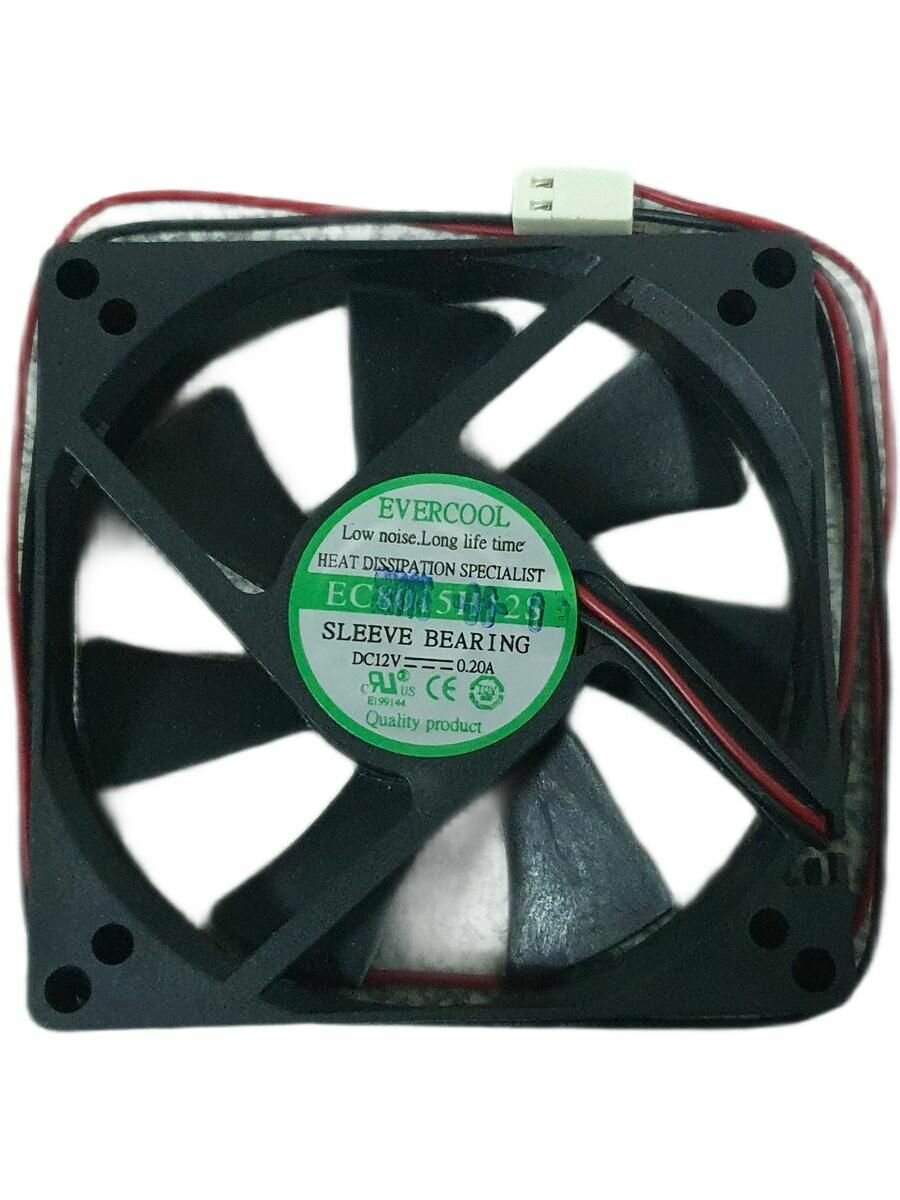 Вентилятор Evercool EC8015H12S осевой 12В DC 80х80х15мм подшипник скольжения 3000об/мин