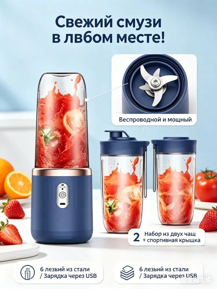 Соковыжималка электрическая для цитрусовых 5671444444, синий