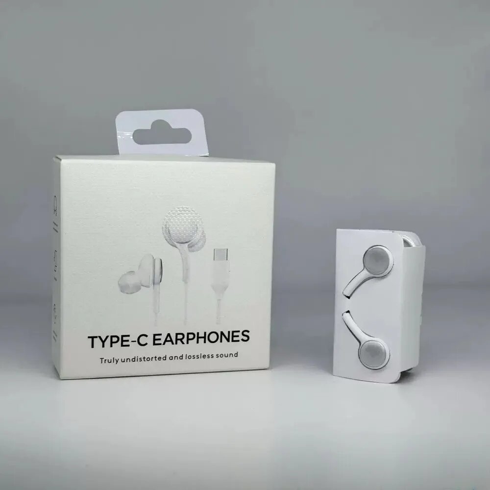 Наушники проводные с микрофоном Наушники проводные Type-C, USB Type-C, белый