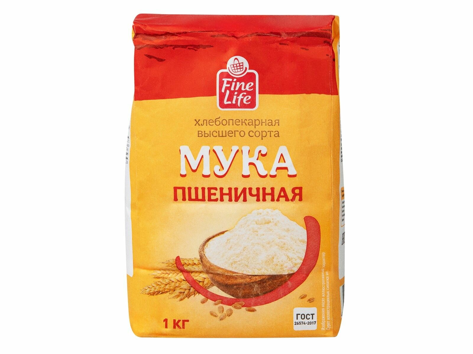 Fine Life Мука пшеничная хлебопекарная, 1 кг